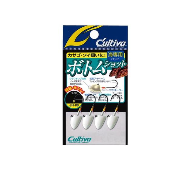 微発光が長時間持続するヘッドで形状は低重心で障害物を乗り越えるボトムのズル引きをコンセプトにした独特形状。カサゴやアイナメ等の根魚の食欲を刺激する専用ジグヘッド。OWNERオーナー　JH-80 ボトムショット●品番:11633（11633）...