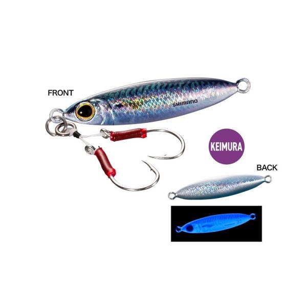 流行の「ショアスロー」にマッチ！多彩な魚種を狙える魅惑的なフォールアクション！“小鱗”が活きるシルエット。リアルカラーでより本物らしく。SRケイムラサバ　S(small) タイプのスケールブーストの搭載で、強いフラッシング効果を備えています...