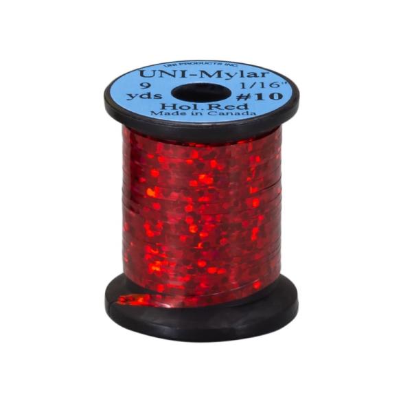 ホロ効果を狙うならこのマイラーで張りのある丈夫なティンセルでストリーマーやウェットのボディはもとより、ウェットのタグ、管釣りフライのアンダーボディ、ピューパ、ミッジのボディと様々なパターンに必須のマテリアルです。TIMCO  UNI-MYL...