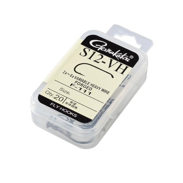 シルエットは「S12-1F」と同じですが、「ヘビーワイヤー」仕様のため、厚く巻かれたボディハックルを持つパターンでも、すぐ水に馴染みます。本流のパワーウエットでノボリやサクラマスを狙う時や通常のフックでは強度に不安のある時に威力を発揮します...