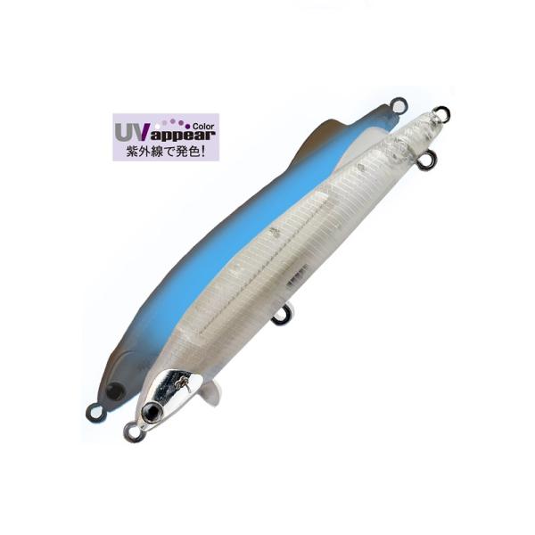 サーフェス用スローシンキングプラグ“サイレントアイ”特徴的な2ヶ所のホール。侵入する水が内部と外部との境界を無くし親水性を高め水中で溶け込み、馴染むようなイメージを演出。またボディに水が入るとウエイトが1g以上増しよりロングディスタンスが可...