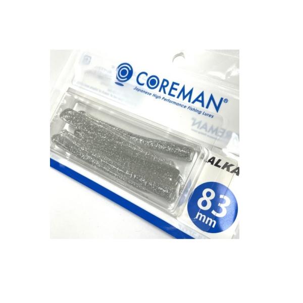 アクション1：ノーアクションアクション2：フラッタリングアクション3：ダートCOREMAN  ALKALI  83mmコアマン　アルカリ　83mm●カラー：#049 ハク●全長：83mm●入数： 6本
