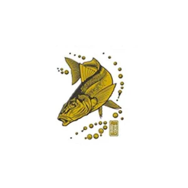 大漁祈願　蒔絵シール（ゴールド）SASAMEササメ　蒔絵シール●シール本体サイズ:約50mm/約40mm●シール魚種:キス(ゴールド)