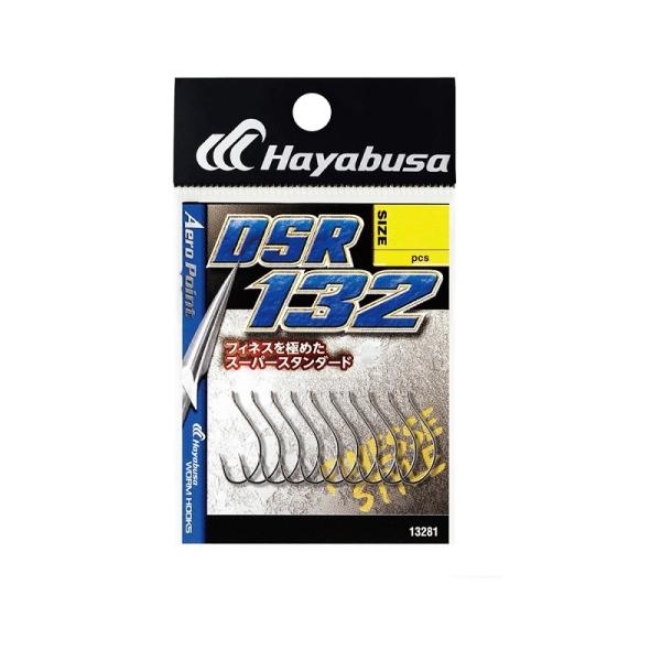 ダウンショットフックの決定版　オールラウンドに使用出来るクセのないスタンダードフックHayabusa BASSはやぶさ　DSR132 エアロ　6■商品説明・商品名：DSR132 エアロ　6・鈎：6・入数：10個入・シリーズ名：ブラックバス・...