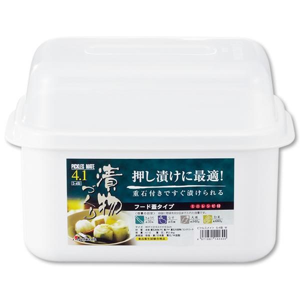 サイズ（約）:幅27×奥行16.5×高さ19.5cm容量:4.1L材質:本体・重石本体/PE　蓋/PP　重石内容物/コンクリート品番:S-4型製造国:容器・フタ/日本　重石/中国メーカー:リス自家製 手作り 自宅で 家で 自分で 押し漬け ...