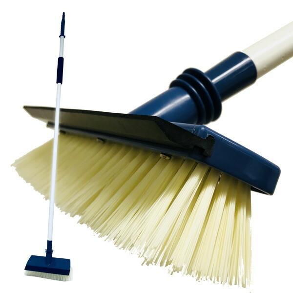 商品サイズ（約）:幅22×奥行き10×高さ144cm材質:ブラシ部/ポリプロピレン、合成ゴム、塩化ビニール　柄/チューブ被覆鋼管、EVA（スポンジ）製造国:中国メーカー:日本クリンテック