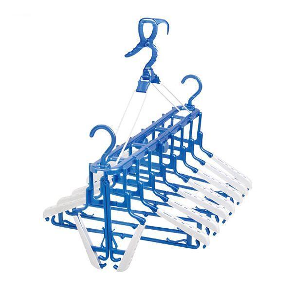 サイズ:52.5×41cm（最大幅54cm）材質:本体/ポリプロピレン　吊し/鋼鉄樹脂皮膜　フックバネ/硬鋼線製造国:中国メーカー:ニッコー８連ハンガー 衣類 Tシャツ ワイシャツ 下着 洗濯ハンガー アーム開閉 洗濯物干し スリム コンパ...