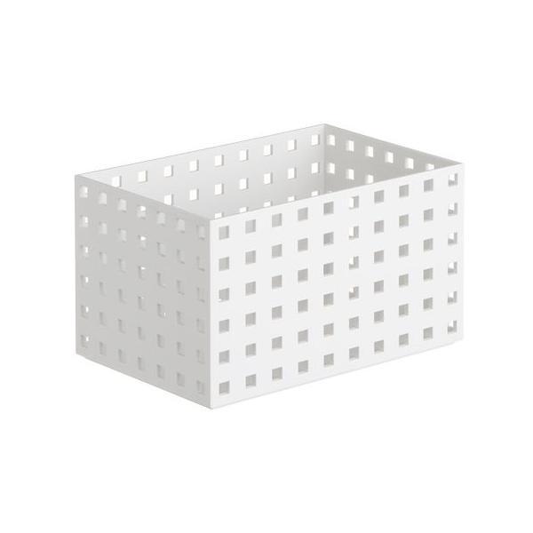 サイズ:（約）奥行210×幅140×高さ125mm重量:(約)340g材質:ABS樹脂品番:9014メーカー:吉川国工業所ケース 小物 収納 バスケット トレー 書類 道具 工具 食品 白 ホワイト デスク 筆記具 プラスチック メッシュ ...