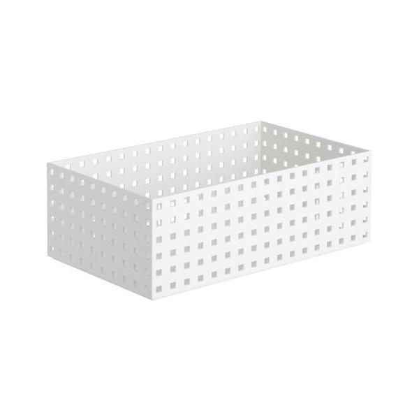 サイズ:（約）奥行350×幅210×125mm重量:(約)663g材質:ABS樹脂品番:9046メーカー:吉川国工業所ケース 小物 収納 バスケット トレー 書類 道具 工具 食品 白 ホワイト デスク 筆記具 プラスチック メッシュ 仕事...