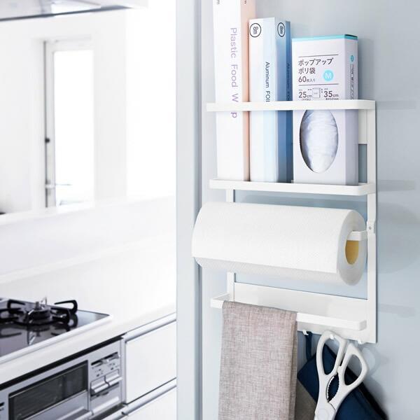 サイズ(約):幅24.5×奥行6.5×高さ34cm材質:本体/スチール(粉体塗装)　マグネット耐荷重(約):4kg製造国:中国メーカー:山崎実業山崎実業 山実 yamazaki Plate プレート 磁石 壁面収納 キッチン小物 タオル ペ...