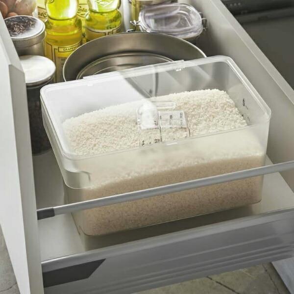 サイズ（約）:幅30×奥行19.7×高さ19.2cm内容量:本体/6L（お米/約5kg）　計量カップ/180ml材質:本体、蓋/PS樹脂  パッキン/シリコーン　付属品/計量カップ（アクリル樹脂）耐熱温度:80度耐冷温度:-40度品番:33...