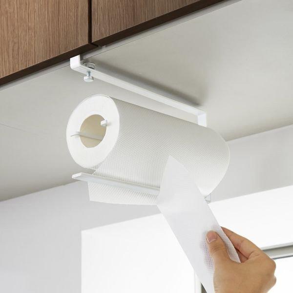 サイズ(約):幅8×奥行26×高さ17.5cm材質:本体/スチール(粉体塗装)　付属品/滑り止めリング×2耐荷重(約):500g製造国:中国メーカー:山崎実業山実 yamazaki 吊り下げ式 ロールペーパー ペーパータオル キッチン 台所...