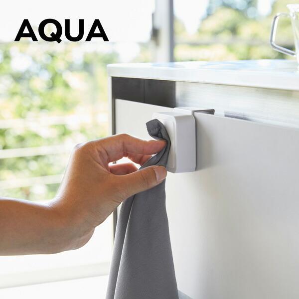 サイズ(約):幅5.5×奥行4.5×高さ6cm重量(約):36g材質:本体/ABS樹脂　差し込み部/シリコーン耐荷重(約):250g品番:4136製造国:中国メーカー:山崎実業山実　シンク扉タオルホルダー　アクア　ＷＨ 山実 yamazak...