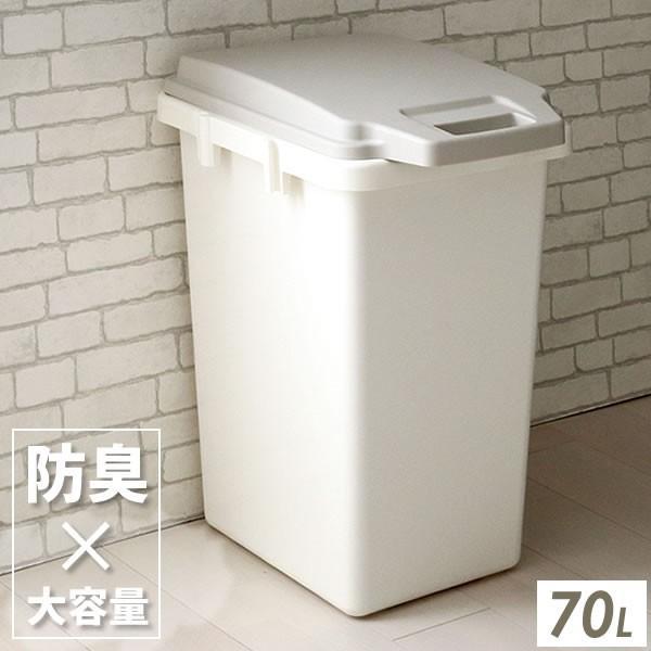 サイズ(約):幅38.1×奥行き51.7×高さ67cm容量(約):70L重量(約):2.7kg材質:本体、フタ、フタロック、ポリ袋止め/ポリプロピレン　パッキン/発泡ポリエチレン製造国:日本メーカー:リスロック機能 袋止め ペール ペット用...