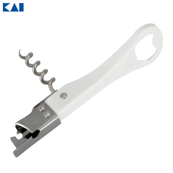 サイズ（約）:幅4.2×長さ14×高さ2cm重量（約）:60g材質:本体/普通鋼(メラミン焼付塗装)　樹脂部/ポリエチレン　刃部/普通銅（クロムメッキ）　コルク抜き/鉄(ニッケルメッキ)品番:DH-8137 製造国:日本メーカー:貝印コルク...