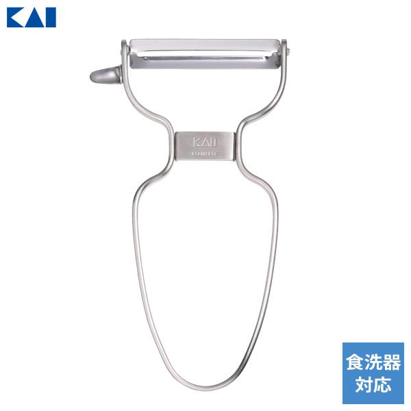 サイズ（約）:幅6.5×長さ11.5×高さ1cm重量（約）:45g材質:刃部/ステンレス刃物鋼　本体/18-8ステンレススチール品番:DH-8009 製造国:中国メーカー:貝印スライサー カッター ステンレス製 食洗機OK 清潔 大根 かつ...