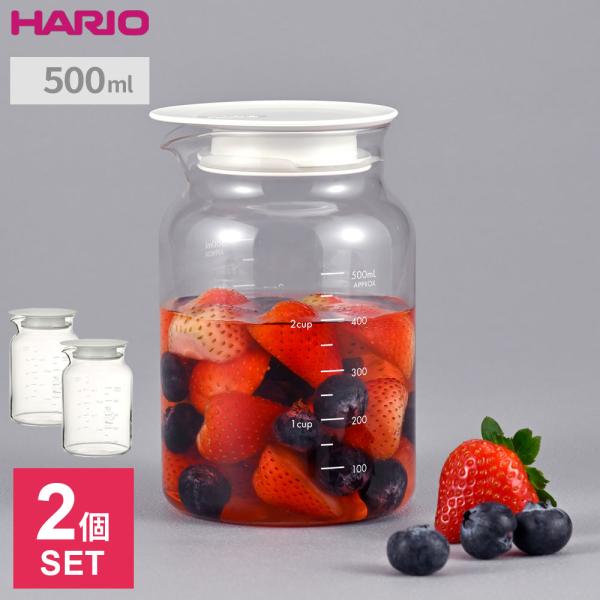 1個あたりサイズ（約）:幅9×奥行9×高さ14cm1個あたり実用容量:500ml1個あたり重量:210g材質:本体/耐熱ガラス「ＨＡＲＩＯ Ｇｌａｓｓ」　フタ/ポリプロピレン　パッキン/シリコーンゴム耐熱温度:パッキン/180度　フタ/14...