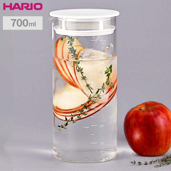 商品サイズ（約）:幅9×奥行8.7×高さ18.3cm実用容量:700ml重量（約）:264g材質:本体/耐熱ガラス「ＨＡＲＩＯ Ｇｌａｓｓ」　フタ・フィルター/ポリプロピレン　パッキン/シリコーンゴム耐熱温度:パッキン/180度　フタ/14...