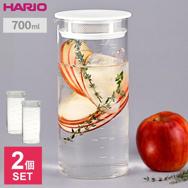 1個あたりサイズ（約）:幅9×奥行8.7×高さ18.3cm1個あたり実用容量:700ml1個あたり重量:264g材質:本体/耐熱ガラス「ＨＡＲＩＯ Ｇｌａｓｓ」　フタ・フィルター/ポリプロピレン　パッキン/シリコーンゴム耐熱温度:パッキン/...