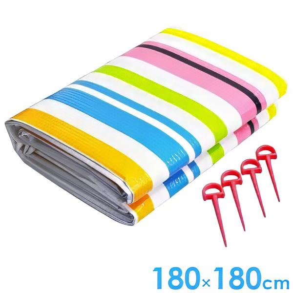 商品サイズ（約）:180×180cm　厚さ/1mm収納時サイズ（約）:幅23×奥行8.3×高さ34cm重量（約）:399g材質:PPフィルム、発泡PE、アルミ蒸着フィルム品番:S-20製造国:中国製造メーカー:プラテック