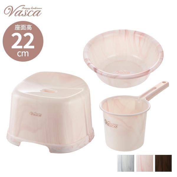 サイズ（約）:腰かけ/幅37.7×奥行30.8×高さ25.5cm　湯おけ/直径27×高さ10cm　手おけ/幅26.7×奥行14.5×高さ14.3cm腰かけ座面高さ（約）:22cm容量（約）:湯おけ/3.2L　手おけ/1.2L重量（約）:腰か...