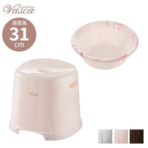 サイズ（約）:腰かけ/幅39×奥行31.5×高さ33.5cm　湯おけ/直径27×高さ10cm腰かけ座面高さ（約）:31cm湯おけ容量（約）:3.2L重量（約）:腰かけ/1.1kg　湯おけ/230g材質:本体/ポリプロピレン　ゴム脚/ポリエチ...