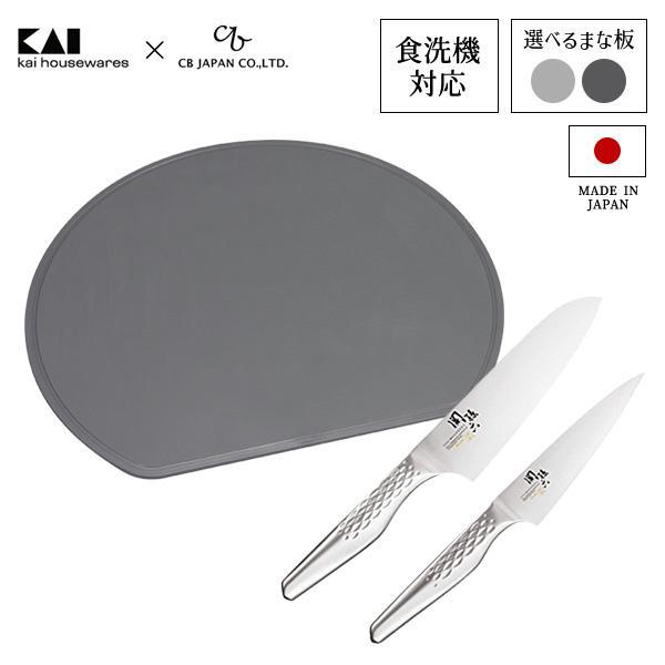 サイズ（約）:三徳包丁/全長29.8×刃幅4.6×柄の高さ2cm　ペティナイフ/全長23×刃幅3.1×柄の高さ1.6cm　まな板/幅32×奥行28×厚さ0.3cm刃渡り:三徳包丁/16.5cm（板厚2mm）　ペティナイフ/12cm（板厚1....