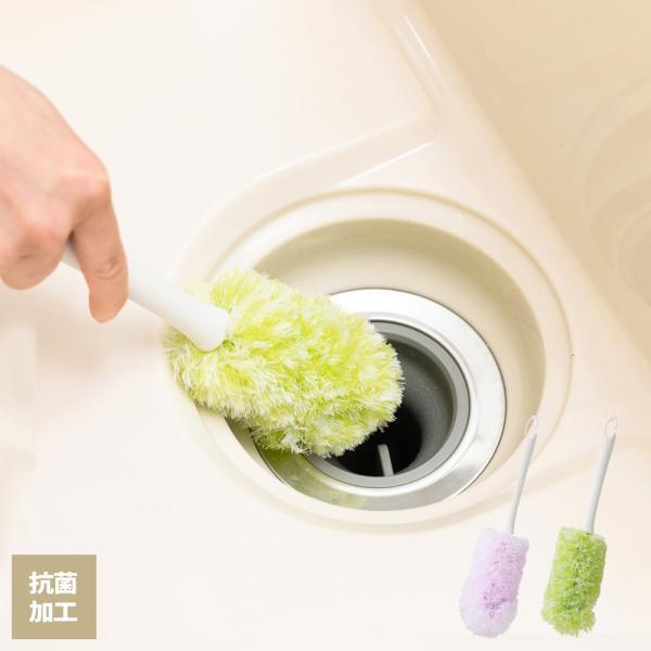 サイズ（約）:幅6×奥行6×高さ25.5cm重量（約）:38g材質:繊維組成・ブラシ・グリップ/ポリプロピレン　針金/ステンレス製造国:日本メーカー:山崎産業日本製 国産 排水溝ブラシ シンク掃除 ねじりブラシ 抗菌ブラシ ソフトブラシ ハ...