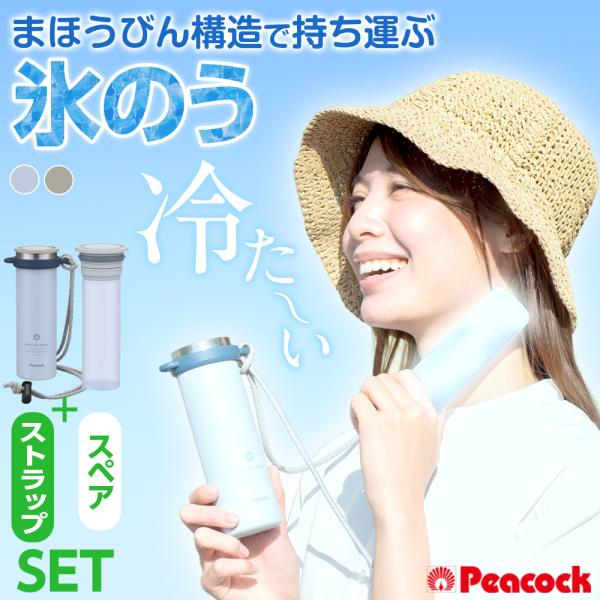 1個あたりサイズ（約）:幅8.5×奥行6.2×高さ17cm（ストラップ含まず）1個あたり容量:150ml重量（約）:230g材質:内びん・胴部/ステンレス鋼　氷のう本体・パッキン/シリコーンゴム　口金・ふた/ポリプロピレン耐冷温度（氷のう）...