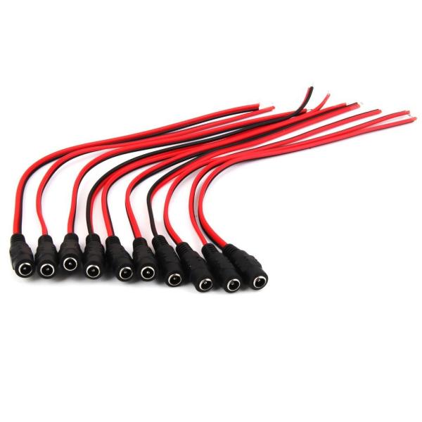 長さ：約 28cm材質：プラスチック+メタル プラグサイズ：相手側オス 5.5X2.1mm マイナス：黒プラス：赤 Ledドライバ/ストリップコネクタ/ CCTVカメラ 用