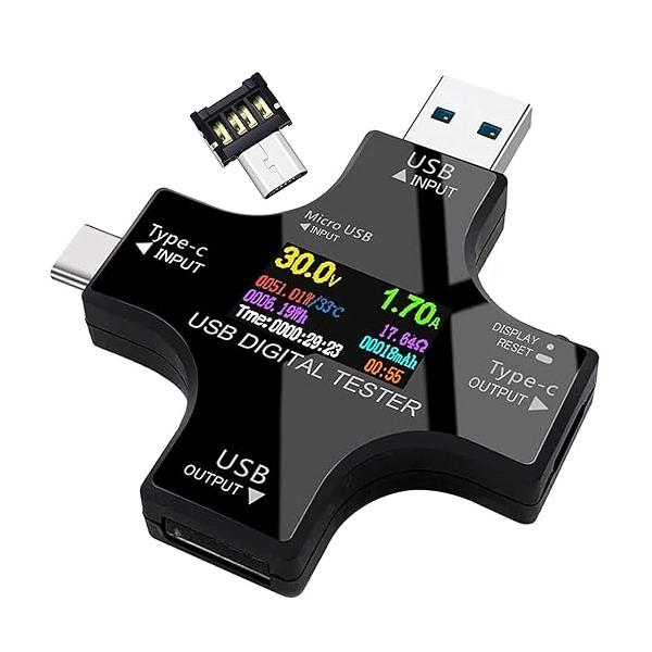 ※お急ぎの場合は、配送にネコポスをご選択下さい。サイズ：60*60*11mm※ご注意！※ 製造の問題でタイプCの接続がオスメス逆になっている場合があります。その場合ケーブルを使うなどして接続して頂く必要が御座います。多機能USBチェッカー:...