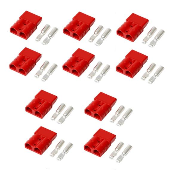 バッテリー・電源用クイックコネクター クイックコネクトモジュラー電源コネクター 120A 10個 赤接続端子は6AWG〜4AWG定格電流：120A　定格電圧：600V AC / DC動作温度範囲：-4°F-221°F / -20°C-105...