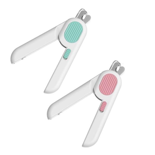 【刃先照射LEDライト付き】刃先と爪を照らすことで、すばやく血縁を確認、嫌がる前にプチンっとネイルカットできます！わんちゃんの面取りカットも見やすくなります！飼い主さんもペットもストレス軽減できる優れた爪切りです。【握りやすいデザイン】 流...