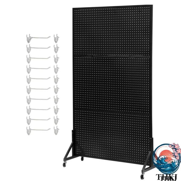 色:?ブラック ホワイトサイズ:?50x160cm素材:?steel梱包サイズ:?125 x 55 x 5 cm; 5 kg梱包重量:?5000 グラム電池使用:?いいえ? 【高品質素材】：この有孔ボードは、厚みのある冷間圧延鋼を使用し、一...