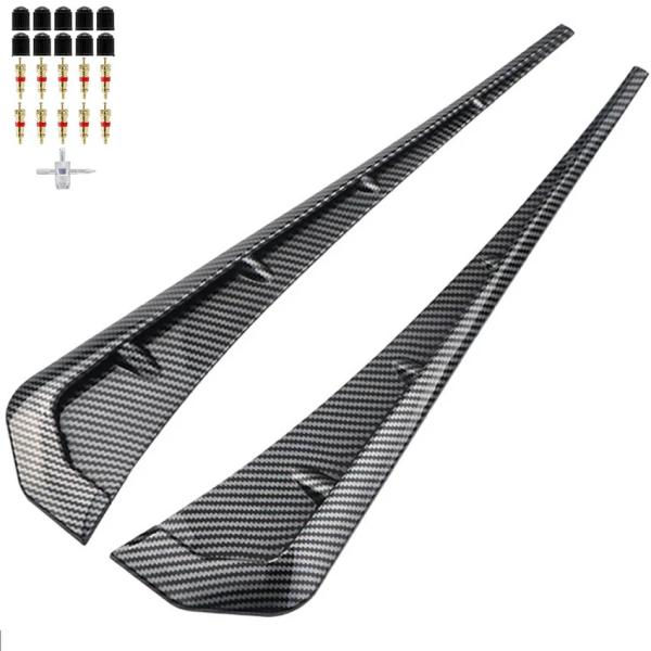 カーボンファイバースタイリング オートエアフローインテークホールスポイラー装飾カバー、カーニバルインテリア用ユニバーサル外装アクセサリー車用フェンダーサイドベント2個適合車種マツダ 3 mx5 6 cx5 rx8 cx3 2 Mazda3 ...