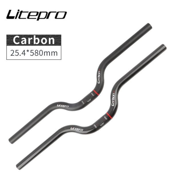 Litepro 自転車 mハンドルパーツ 折りたたみバイク カーボンファイバー ブロンプトン 25.4 × 580mm ツバメハンドルバー 超軽量105グラムブランド: liteproブロンプトン用カーボンファイバー折りたたみ自転車,lit...