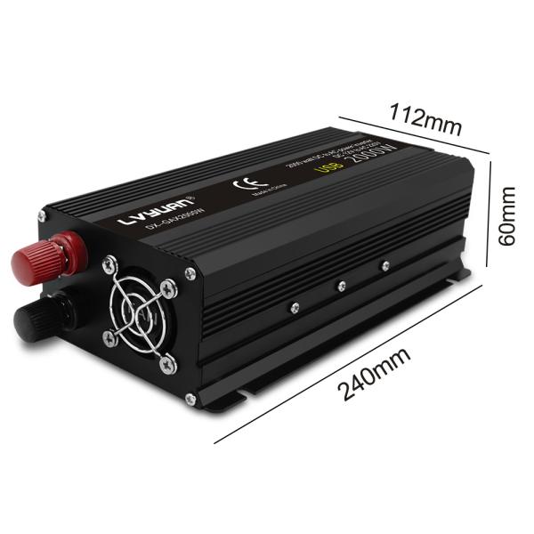 仕様:出力波形: 修正正弦波ピーク出力電力: 1500w/2000w継続出力電力: 750w/1000w周波数: 50hz ± 2hz負荷電流なし: <0.8アンペア変換効率: >90%入力DC電圧: 12vDC電圧範囲: 9v...