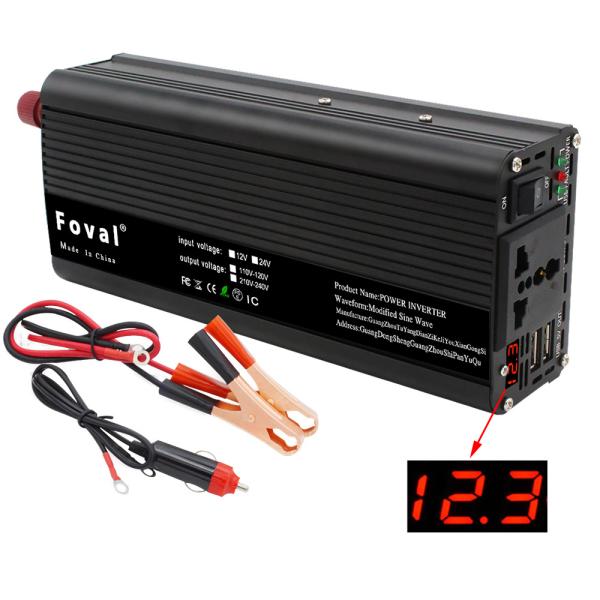 出力波形: 修正正弦波ピーク電力: 1500w/2000w/2600w継続出力電力: 750w/1000w/1300w周波数: 50hz ± 2hz負荷電流なし: <0.8アンペア反転効率: >90%入力DC電圧: 12vDC電...