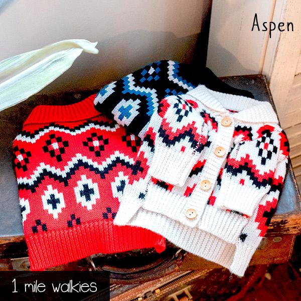 返品不可一目一目手編みで編み込んだような模様のカウチンセーター。編地は2重編みでしっかりとした作りに。フロントはぬくもりのある木ボタンがポイント。＜1 mile walkies（ワンマイルウォーキーズ）＞- 画面上と実物では、多少、色具合が...