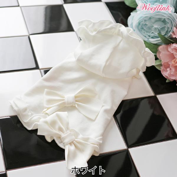 返品不可ボトムとも合わせやすいミディアムウェイトのフリルとリボンがついた可愛らしいフーディ＜Wooflink（ウーフリンク）＞流行を取り入れたお洋服をペットにも提供したいという思いで立ち上げられたブランド。【イベントやお出かけに】デート/ド...