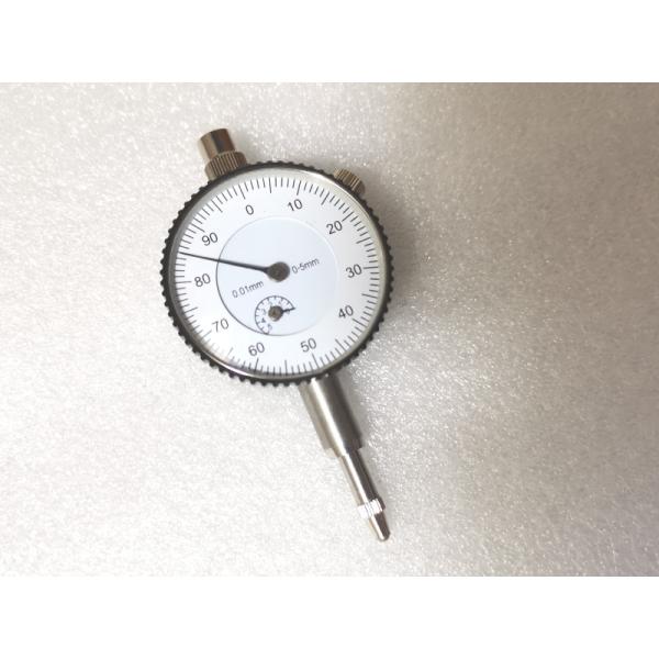 ダイヤルゲージ　アナログ式・アナログ表示式のダイヤルゲージです。・ストローク　5mm。・小目盛1／100mm。・表示部外径φ42。・測定プローブの近くの固定部分の直径φ8です。・後ろの耳付付き円盤も付属します、好きのように交換できます。・ワ...