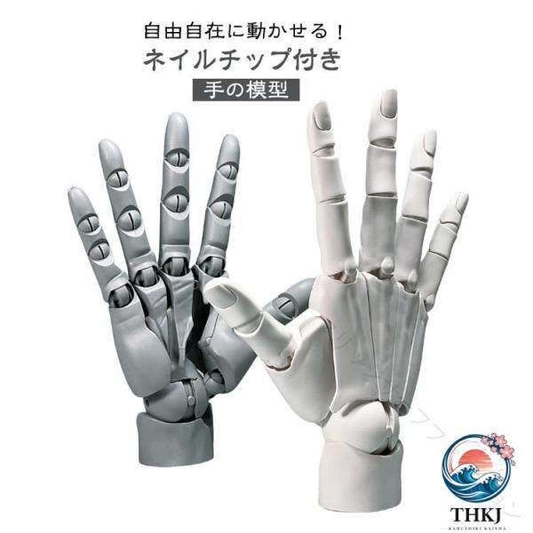 ネイルチップ付き手のPVC製模型です。最大のポイントは、限りなく人体と同様の動きをする「リアルな可動域」。指の関節から手首まで自由自在に形が作れます。更に、人体で動かない方向には可動しないようロックがかかる構造のため、誰でも簡単に自然なポー...