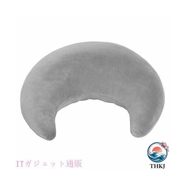 5％OFFクーポン カバー 洗える クッション もちもち ふわふわ 三日月型 膝上クッション 肘置き 背もたれ ヘアサロン 読書  授乳 テレビ 鑑賞 アームレス