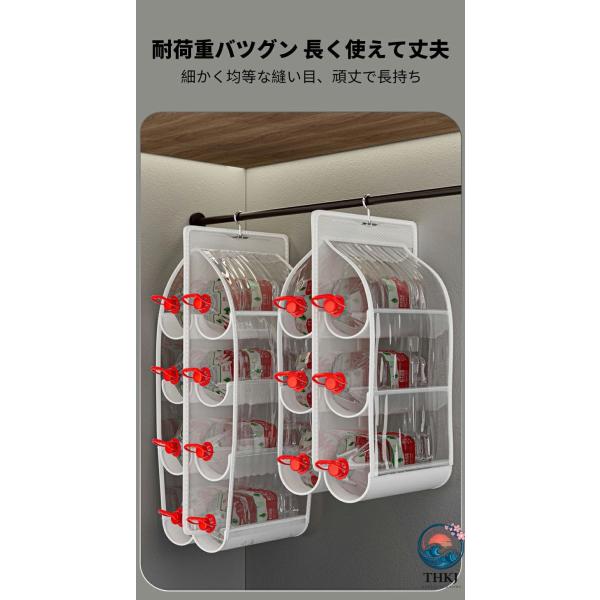 クローゼット 収納 ウォールポケット ドア吊り下げ収納 ドアフック ドア掛け収納式ポケット 壁掛け収納ポケット 下着 書類/漫画など おもちゃ カバン ぬいぐるみ タオルの収納 バッグ収納 ロッカー カバン収納 3~4段の大容量 透明窓付き...