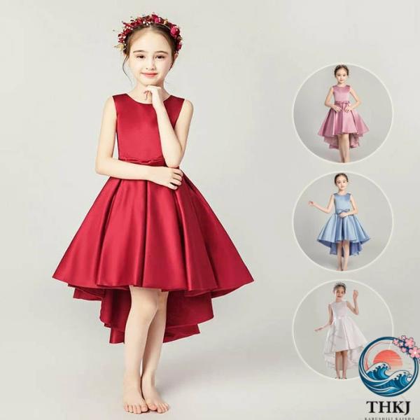 商品名子供ドレス・簡易な包装、ご了承ください。色ブルー　ピンク　ホワイト　ワインレッドサイズ120-160素人採寸若干の誤差がある場合がございます。素材ポリエステルご了承いただきたいこと※サイトに掲載の商品は、撮影の環境とモニター環境により...