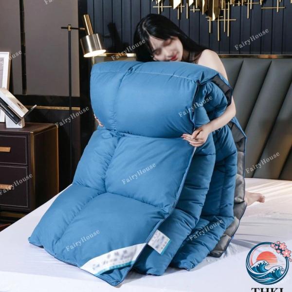 *高級ホテルのような快適さ *ソフト加工生地で心地よい肌触り *羽毛特有の動物臭が苦手な方や、羽毛アレルギーの方にも最適！ *羽毛に匹敵する軽やかさ、暖かさ、ふんわり感、通気性 * (中綿：ダウンベルベット) *優れた吸湿発散性で、汗をかい...