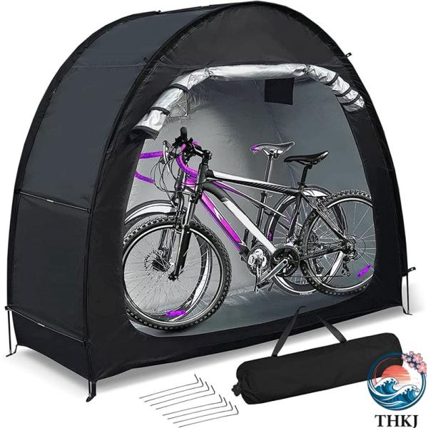 自転車テント展開サイズ：200×80×165 cm、折りたたみサイズ：50*15*15 cm、重さ2.3 KG、大人用自転車1-2台収納可能。 高品質の420Dオックスフォード布とコーティング防水裏面を用いて作られた耐水圧は4000mmで、...