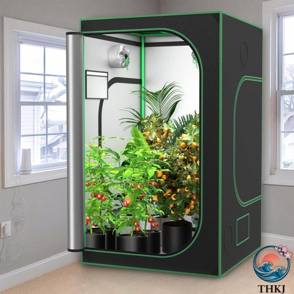 グロウテント 植物栽培テント 室内/屋外温室 600D反射素材 グロウボックス 頑丈金属フレーム 見やすい窓 取り外し可能フロアトレ