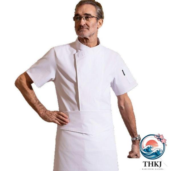 ・カテゴリ: 厨房服・対象: 男女兼用・タイプ: 上着・着用シーズン: 夏、秋・主な素材: ポリエステル約70-80%、綿約20-30%・袖丈: 半袖・袖タイプ: レギュラー・ネックライン: スタンドカラー・着丈: ミドル丈（約50-65c...
