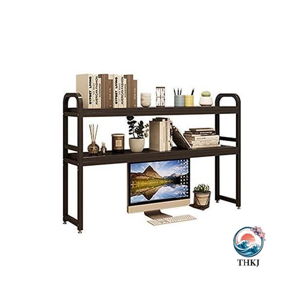 デスク上収納ラックノート フレーム 机上ラック デスク棚、長さ85cm *幅25cm *高さ90cm 二重層 フラワースタンド 学生寮整理棚